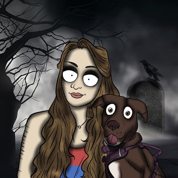 Tim Burton Style Custom Portrait - Nightmare Portrait - Handmade ...