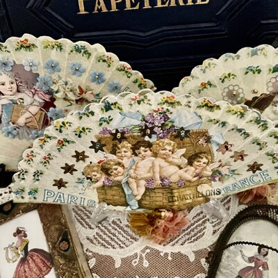 Antique Au Bon Marche Fabric Sample Card Authentic French Fabric ...