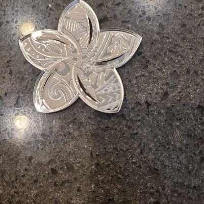 Polynesian Tribal Tapa Flowers Small or Large Rectangle Birch Dangle ...