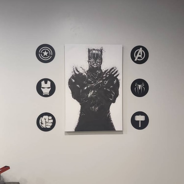 Avengers Wood Wall Art Set of 6, Geometric Nursery Wall Decor, 3D ...