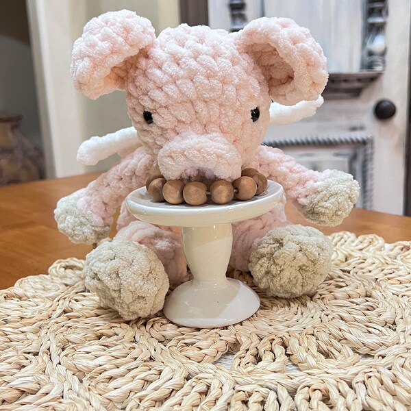 MINI Pia Pig Knotted Lovey — Crochet Pig PATTERN - Etsy