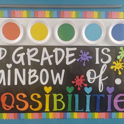 Teachers School Bulletin Board Cutouts DIY Kit rainbow of Possibilities ...
