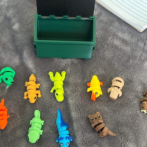 Mini Racoon & Dumpster | Articulating Fidget Toy | Desk Organizer ...