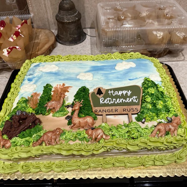 National Park Retirement Cake Topper, Camping Sign Retirement Cake ...