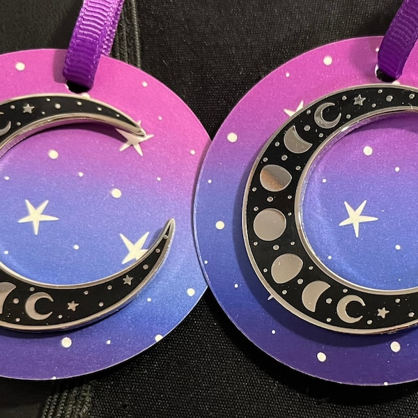 Moth Moon Enamel Pin, Luna Moth Pin Badge, Glitter Moon Badge ...