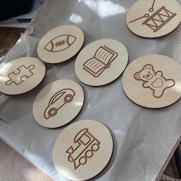 Montessori Wooden Toy Labels, Tags for Storage in Nursery or Playroom ...