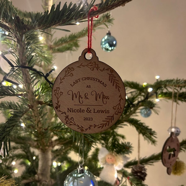 Personalised Baby's First Christmas Bauble Custom Name Tree Hanging ...