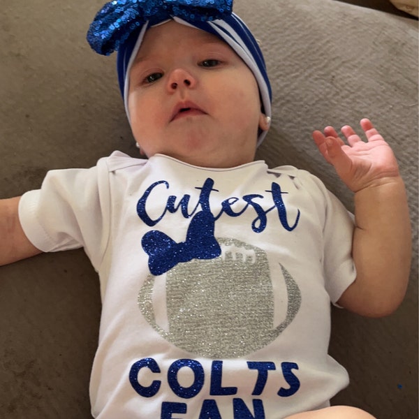 Cutest Colts Fan Football Bodysuit Outfit for Baby Girl - Etsy