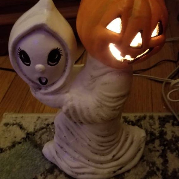 Lighted Ceramic Ghost, Ceramic Ghost, Handcrafted Ghost, Boo Ghost ...