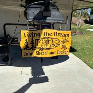 Fifth Wheel Camping Sign / Cedar Carved Wood Sign / Personalized - Etsy