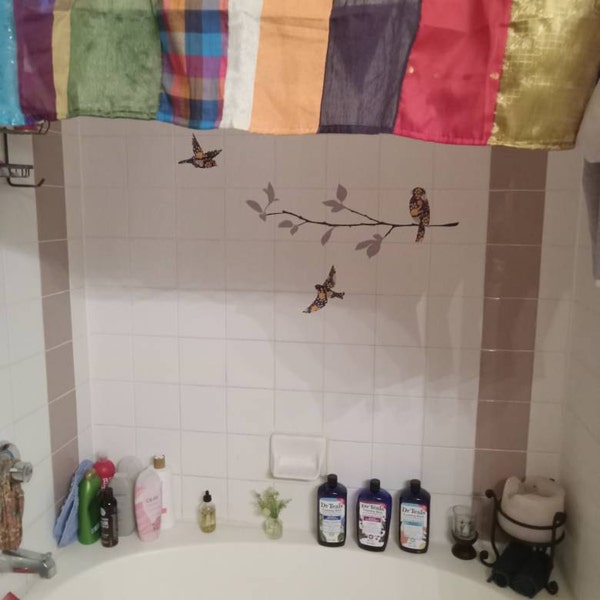 Birds and Tree Branch Wall Decal Set, Floral Harvest Pattern - Etsy