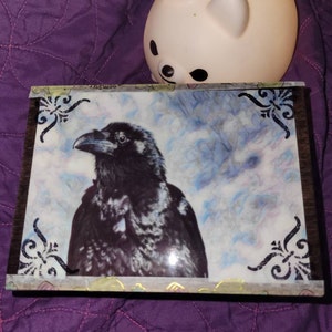 PERSONALIZED Vintage Raven Jewelry Box With Mirror & Drawer Organizer ...