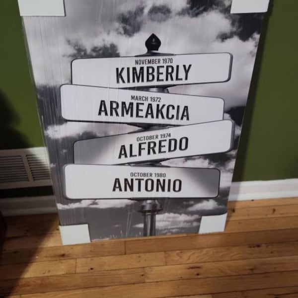 Custom Street Sign Multi-names Personalized Print Wall Art Canvas ...