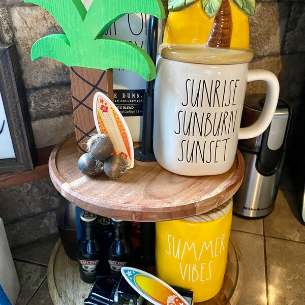 PALM TREES, WAVES, and Starfish | Fun Summer Decor | Wooden | Tiered ...