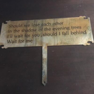 Custom Metal Memorial Sign, in Memory Sign, Grave Marker Sign, Tree ...