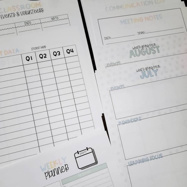 2025-2026 Teacher Planner Printable | Teacher Binder | Pastel Flowers ...