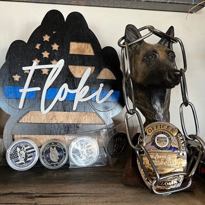 Police K9 Paw Print Sign, Thin Blue Line K9 Sign, Law Enforcement Decor ...