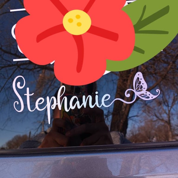 Personalized Butterfly Name Sticker Vinyl Decal for Car Laptop Water ...