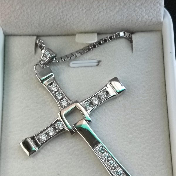 925 Sterling Silver Dominic Cross Toretto Chain Pendant Necklace - Etsy