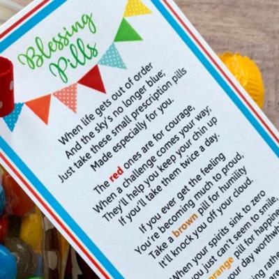 Blessing Pills Tag M&M Tag Harvest Tag Printable Tag - Etsy
