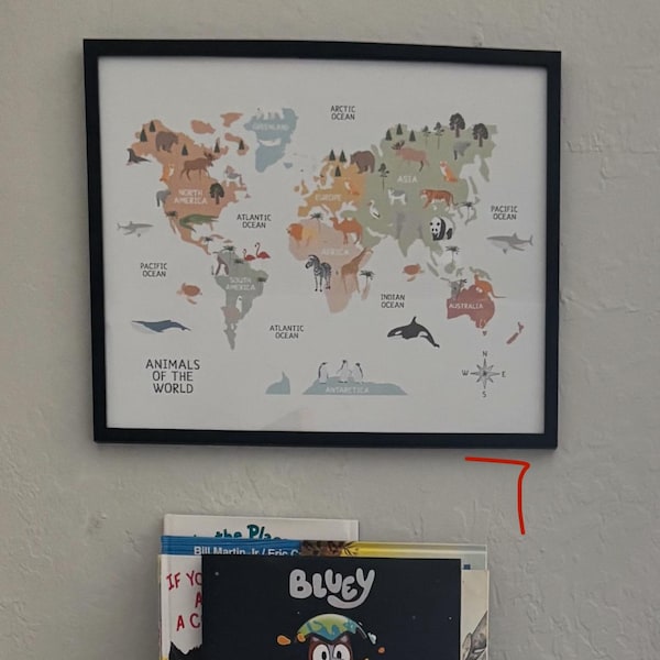 Animals World Map, Kids Animal World Map Print, World Map Nursery ...