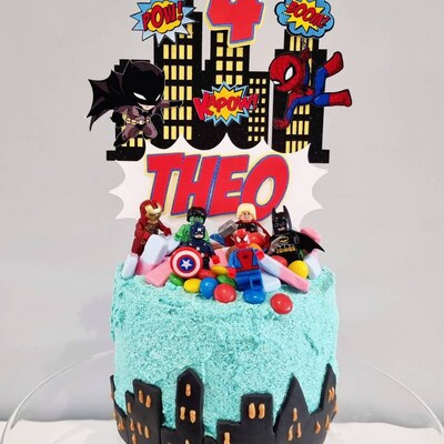 3D Super Heroes Cake Topper Avengers Personalised Handmade - Etsy