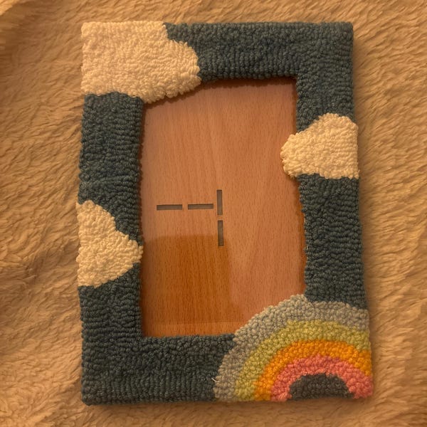 Handmade Punch Needle Picture Frame | Home Decor | 4x6 Picture Frame ...