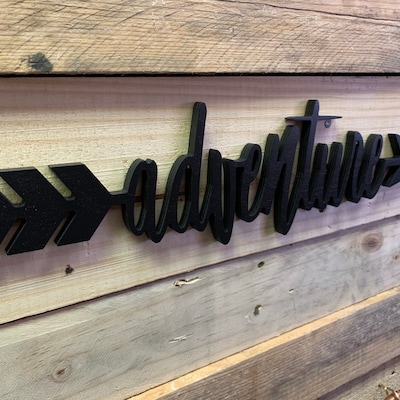 Adventure Sign, Arrow Wall Decor, Wood Arrow Sign, Travel Decor ...