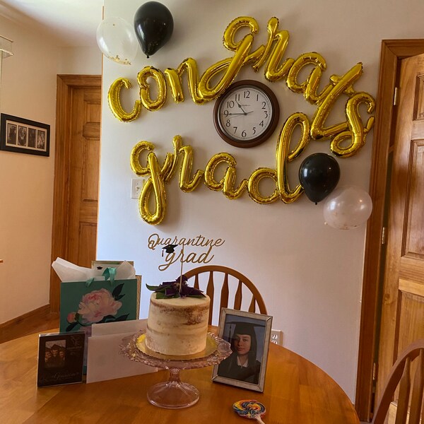 Cursive Congrats Grad Balloon Cursive Balloon Letters Graduation ...
