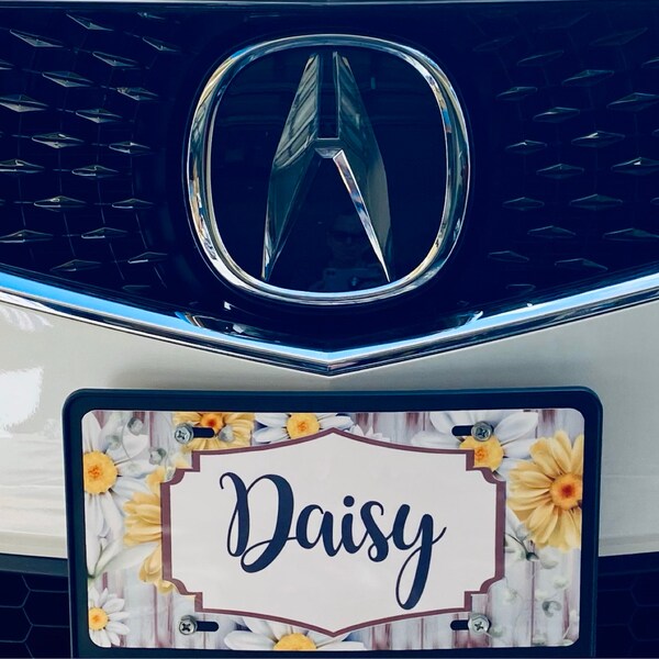Daisy License Plate Customized, License Plate Frame Custom, Car ...