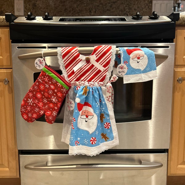 Oven Door Kitchen Towel Dress. Coffee Themed. Decorated With Ribbons ...