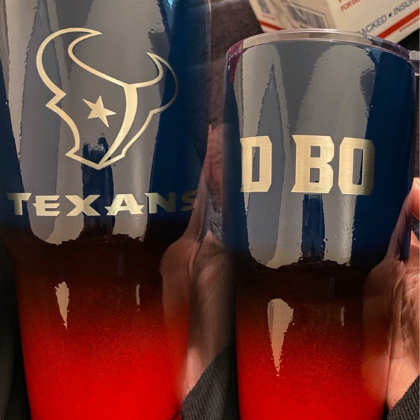 Custom Powder Coated Houston Texans Yeti/hogg/rtic/ozark Tumbler 20oz ...