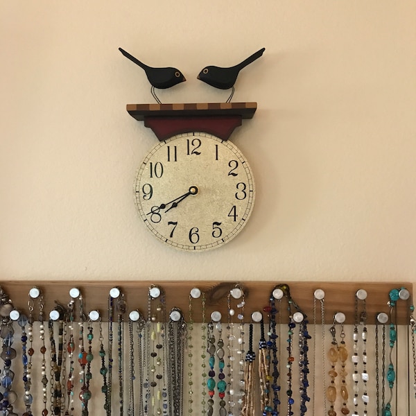 Wall Bird Clock-bird Clock, Shelf Clock With Hand Carved Birds - Etsy