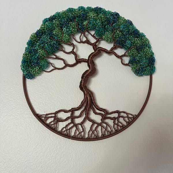 Handmade 8 Inch Wire Tree of Life | Red, Oranges, & Gold | Wire ...