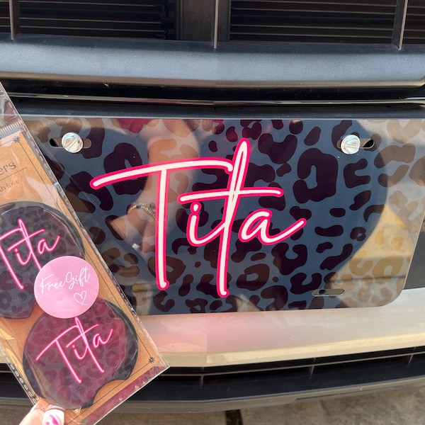 Pink Bow License Plate for Women Cute Pink Car Accessories for Teens ...