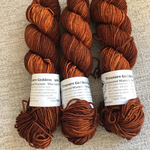 Copper Hand Dyed Worsted Weight Yarn, Copper Cove, Treasured Warmth - Etsy