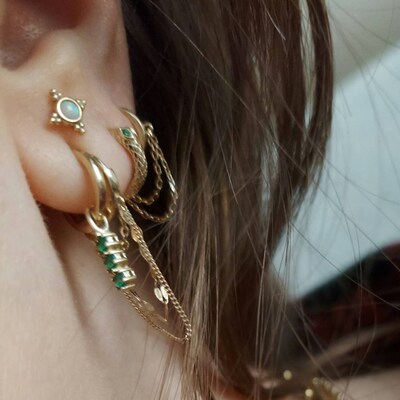 14k Solid Gold Snake Helix Daith Rook Conch Ring Septum Hoop Snake ...