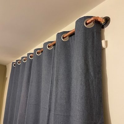 INDUSTRIAL VINTAGE Style CURTAIN Pole Made From Copper Pipe and Iron ...