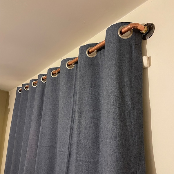 INDUSTRIAL VINTAGE Style CURTAIN Pole- Made From Copper Pipe and Iron ...