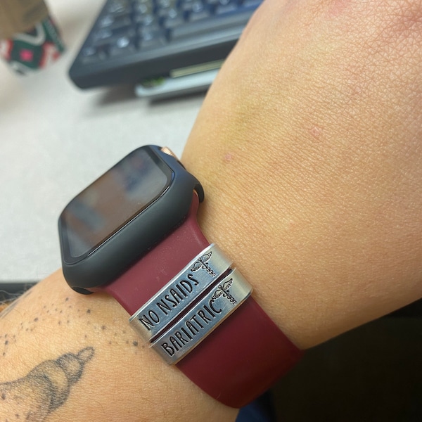 Personalized Medical Alert Watch Band Charm, Medical ID Tag, Smart ...
