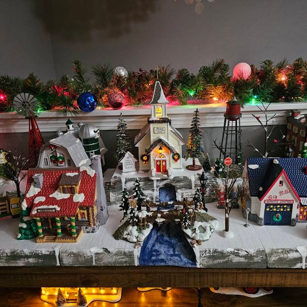 Christmas Village Display Platform Huge 4x8’ With Train Track Layout ...
