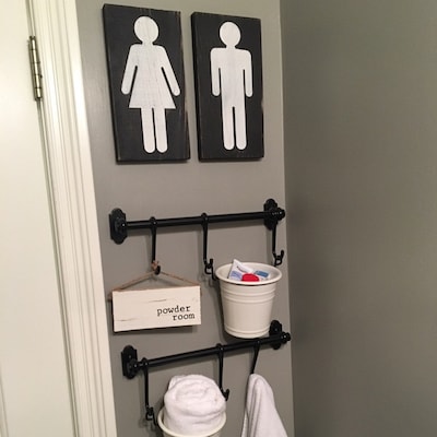 Boy and Girl Bathroom Sign, Restroom Sign, Bathroom Sign, Bathroom ...