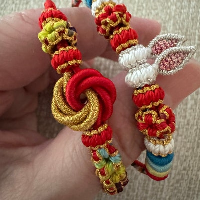 Customized Hand Woven Rabbit Bracelet Hand Braided Bunny Bracelet ...