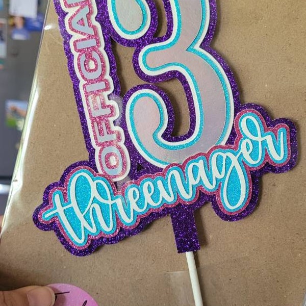 Official Threenager Cake Topper 3nager 3rd Birthday Cake Topper Third ...