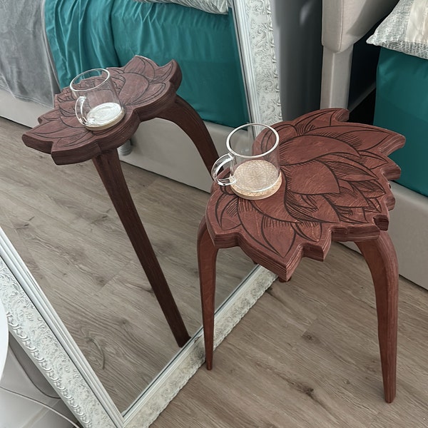 Lotus Flower, Plant Stand, Plant Stool, Plant Shelf, Side Table, Gift ...