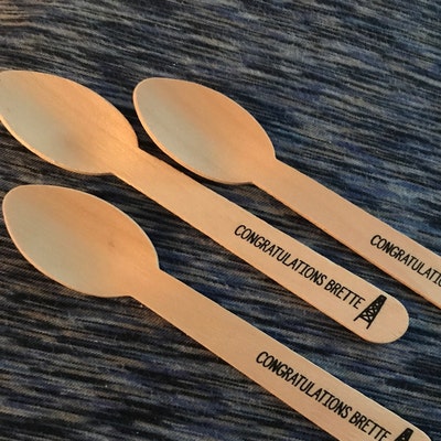 Personalized Wooden Utensils Available in Three Sizes Custom Text or ...