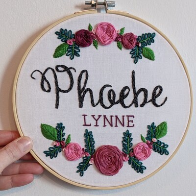 Pattern Custom Name Hand Embroidery - Etsy