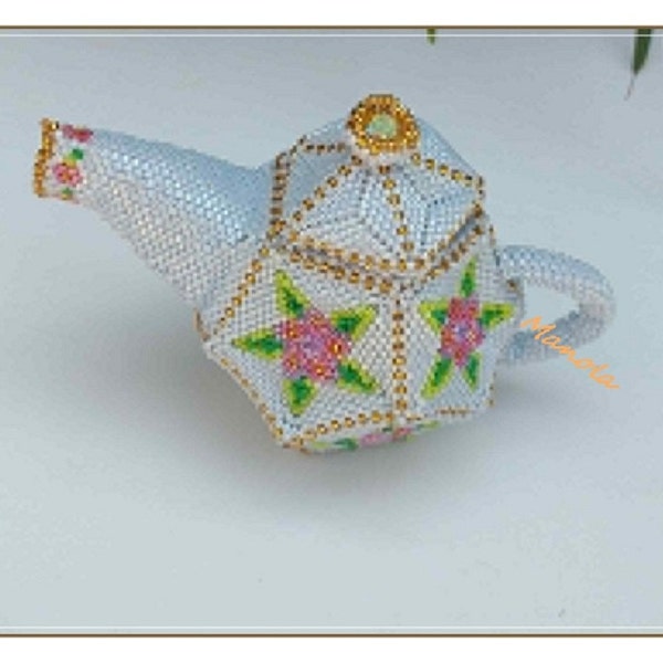 Tea Pot Beaded Box Tutorial/beading Pattern. Downloadable PDF. Peyote ...