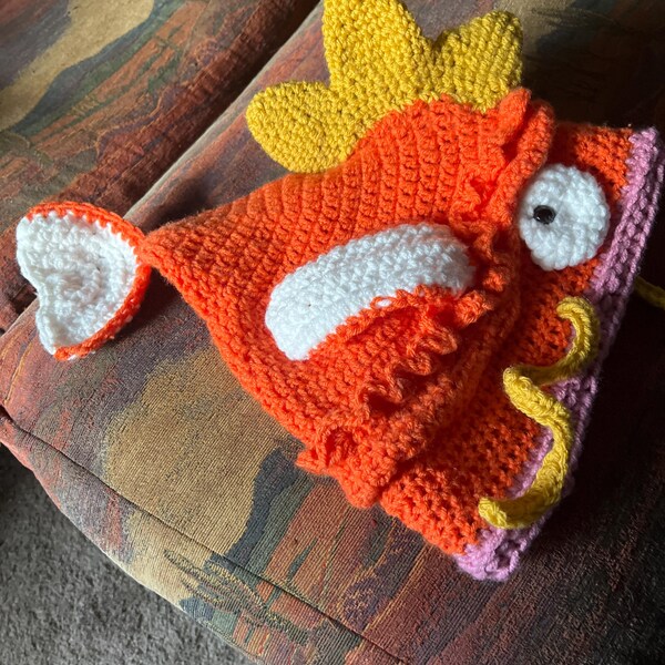 CROCHET PATTERN Little Useless Fish Slouchy Hat Magikarp Hat Pokemon ...