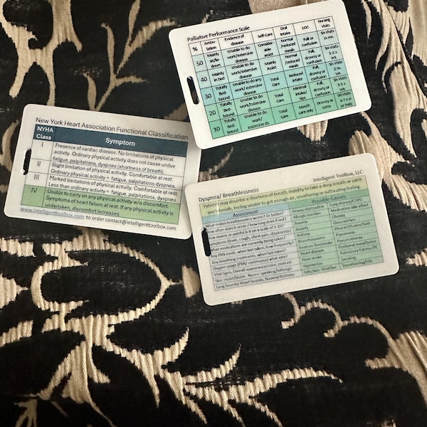 Hospice Nurse PPS FAST Scales Reference Card, Palliative Care PVC Badge ...